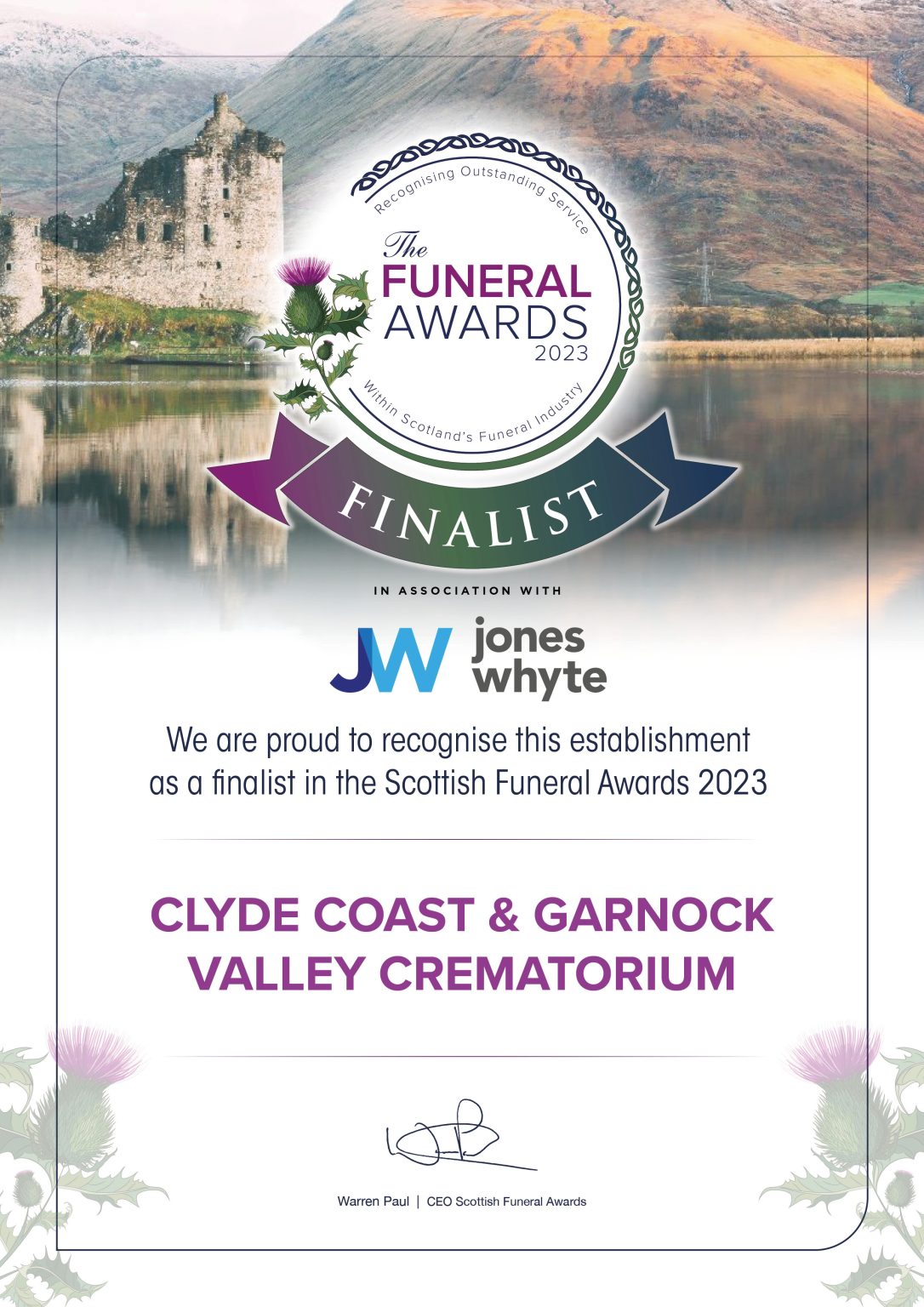 2023 Scottish Funeral Awards Finalists - Clyde Coast and Garnock Valley ...
